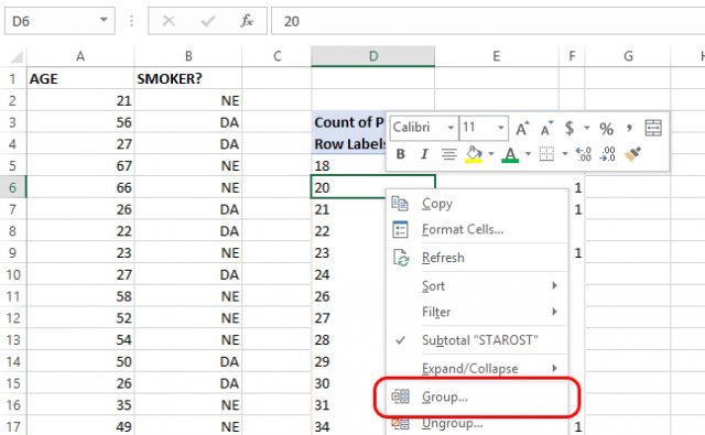 Pivot table bins – Excel kitchenette